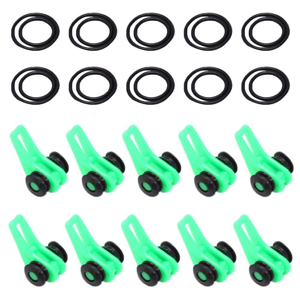 10 Set Adjustable Fishing Rod Hook Keeper Rubber Rings Lure Bait Jig ...