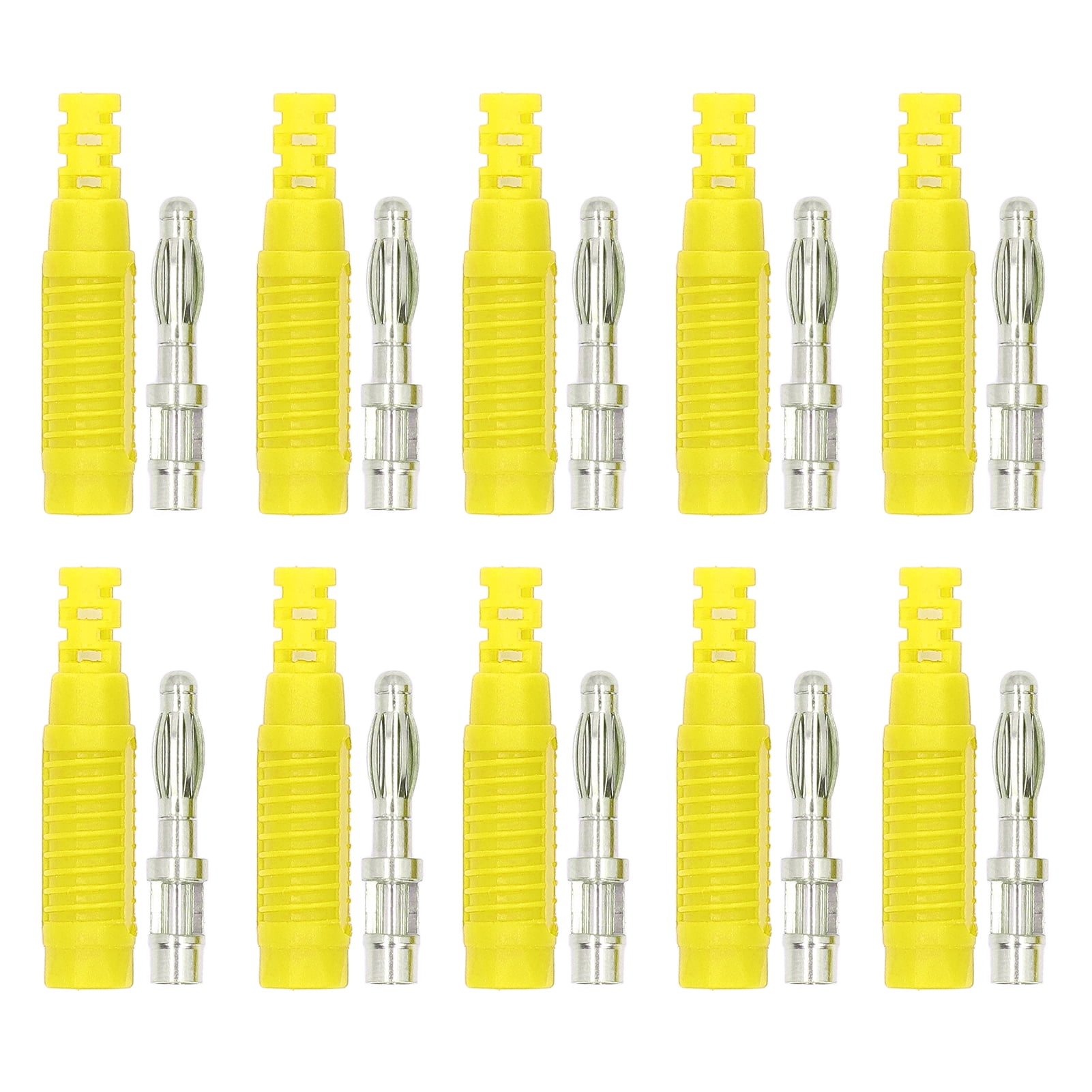 10 Set Banana Male Plug Brass PA Jack Connector Press Fit Insulation ...
