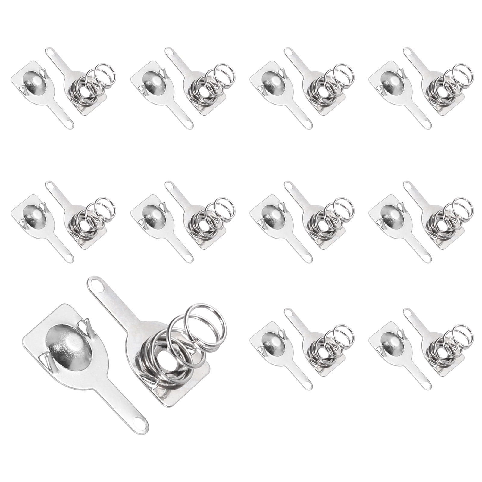 10 Set Battery Metal Spring Contact Plate 9mm x 9mm Round Positive ...