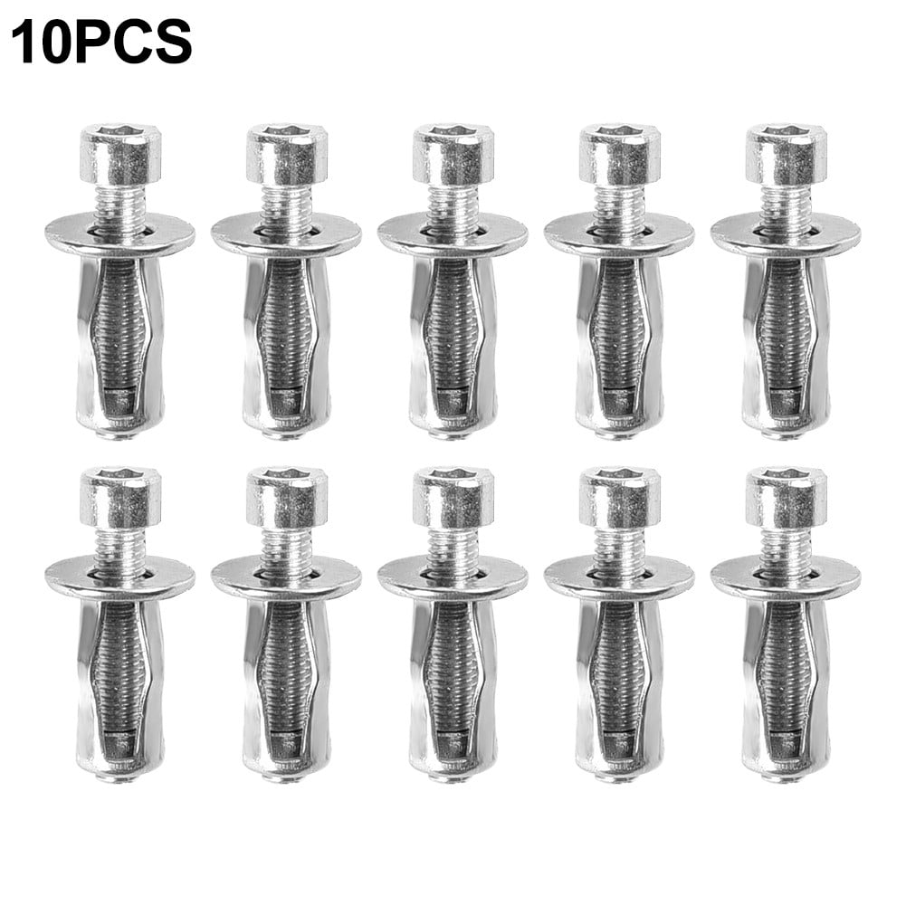 10 Set Expansion Nuts with Screws, Nuts Wall Anchor, Internal Hex ...