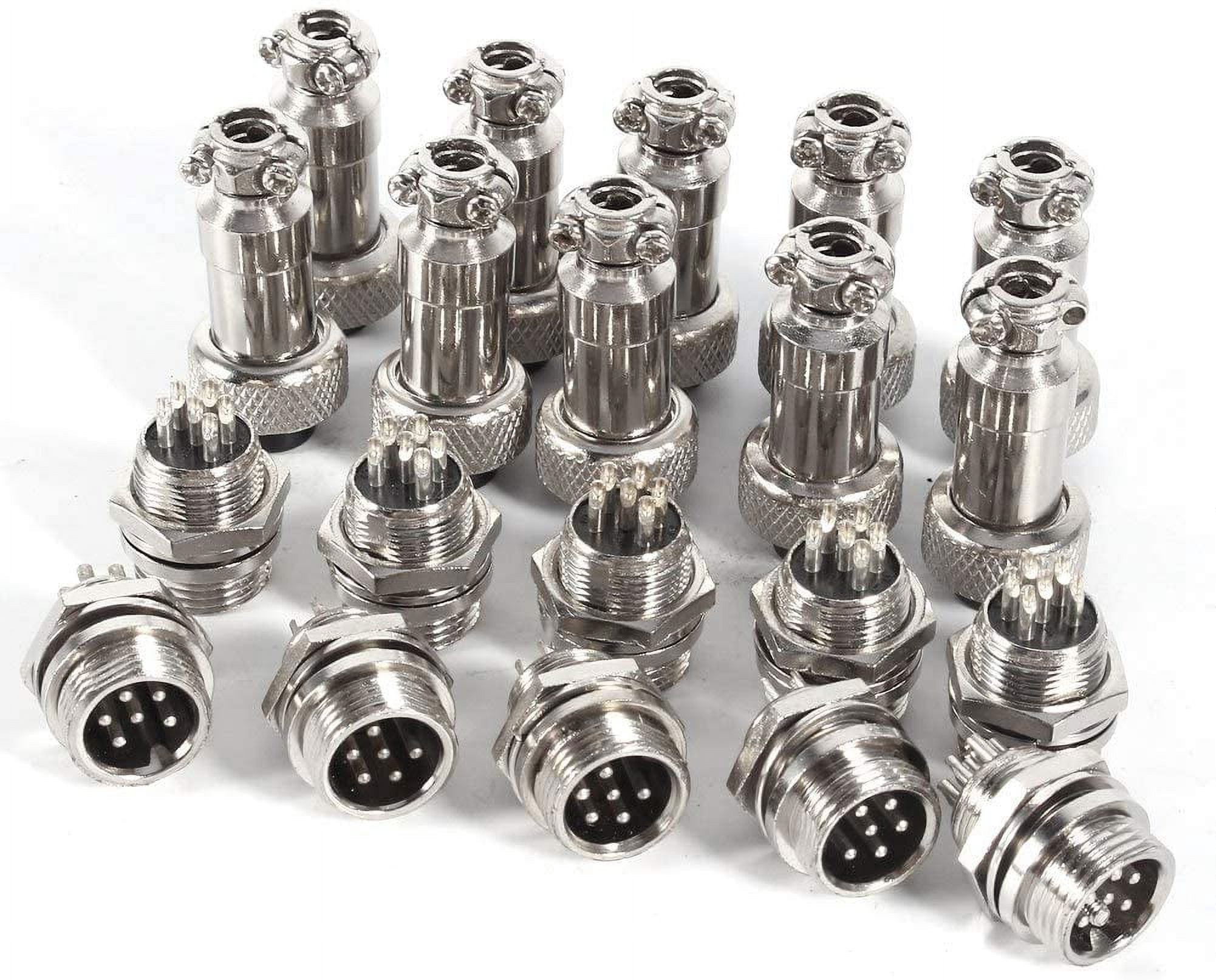 10 Set Gx12 Aviation Socket Plug 6 Pin 12Mm Male Female Metal Panel ...