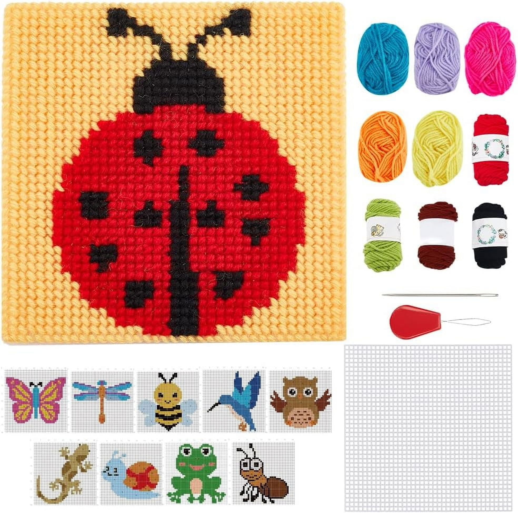 10 Set Insect Theme Plastic Canvas Cross Stitch Kits with 11 Colors ...