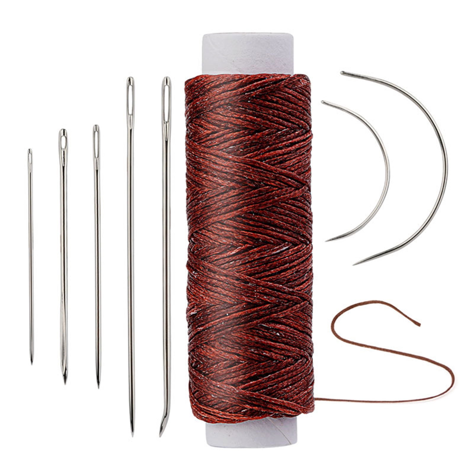 10 Set Leather Hand Sewing Needle Set Curved Needle with Waxed Thread ...