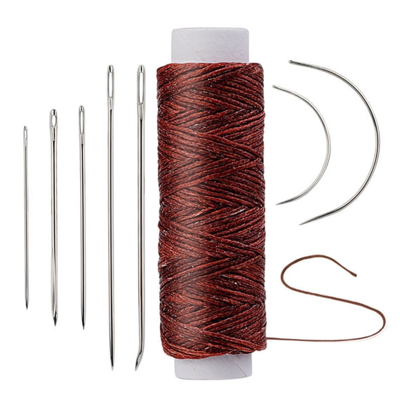10 Set Leather Hand Sewing Needle Set Curved Needle with Waxed Thread ...