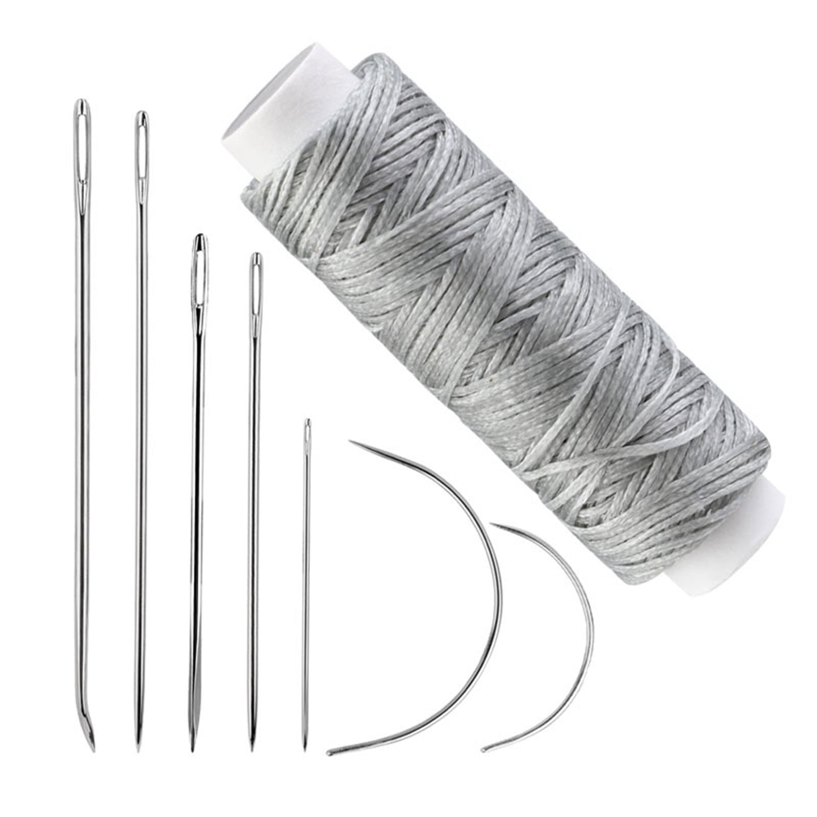 10 Set Leather Hand Sewing Needle Set Curved Needle with Waxed Thread ...