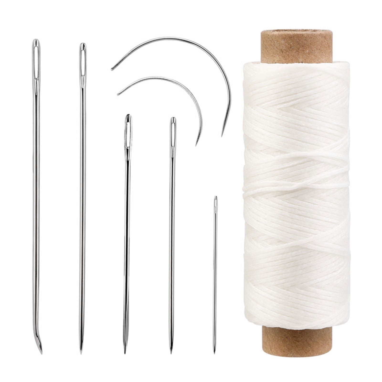 10 Set Leather Hand Sewing Needle Set Curved Needle with Waxed Thread ...