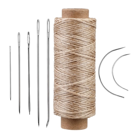 10 Set Leather Hand Sewing Needle Set Curved Needle with Waxed Thread ...