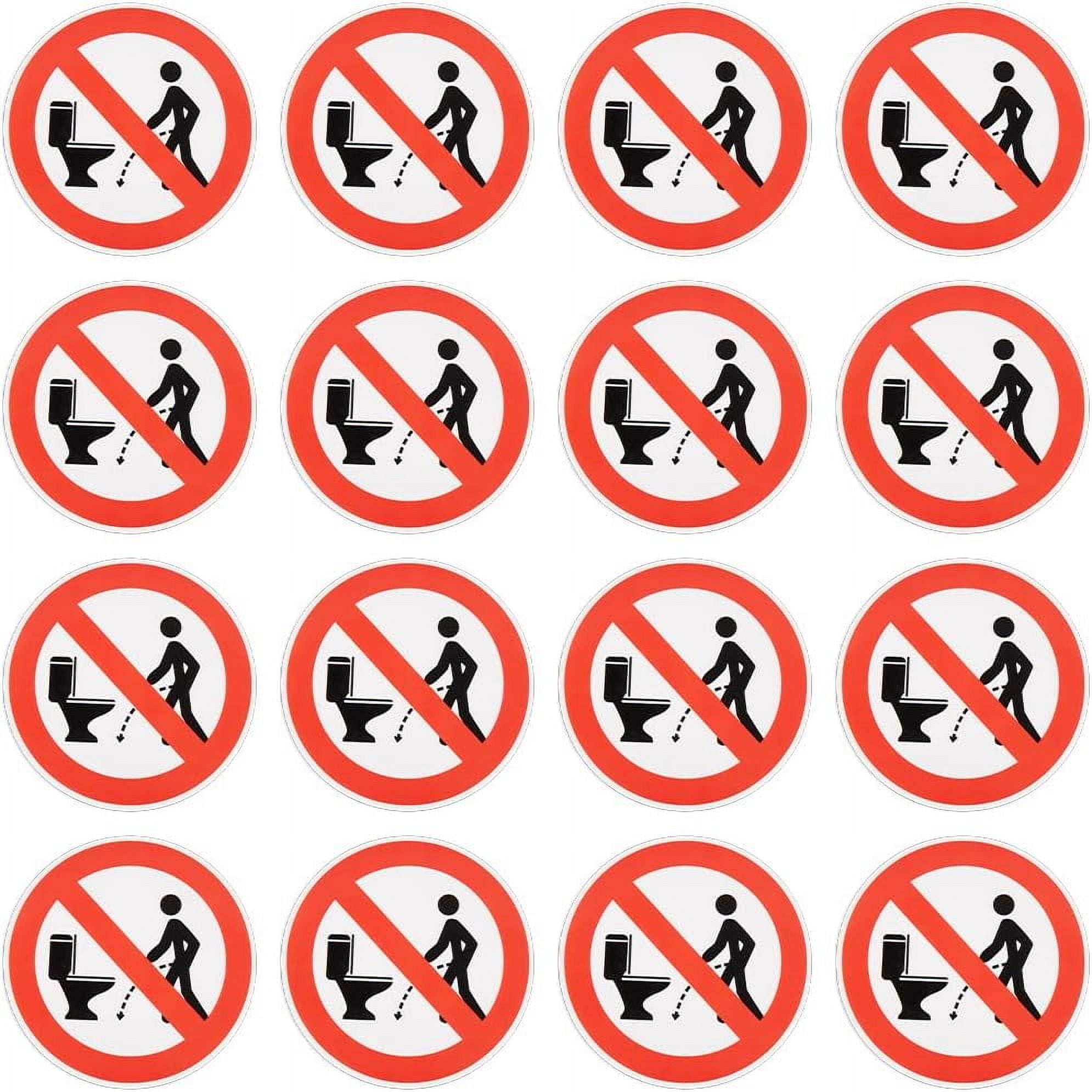 10 Set PVC No Peeing Sign Stickers Warning Signs for Wall Door ...