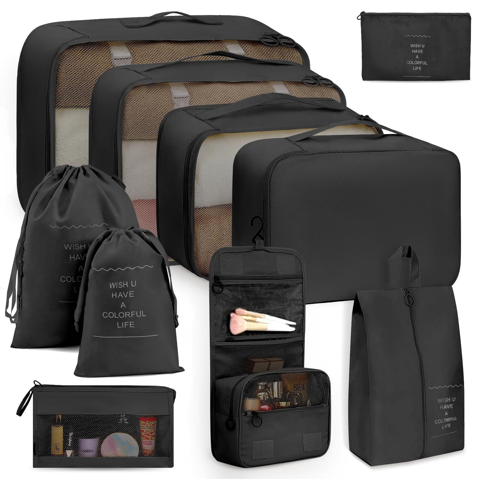 10 Set Packing Cubes Luggage Organizers for Travel Accessories ...