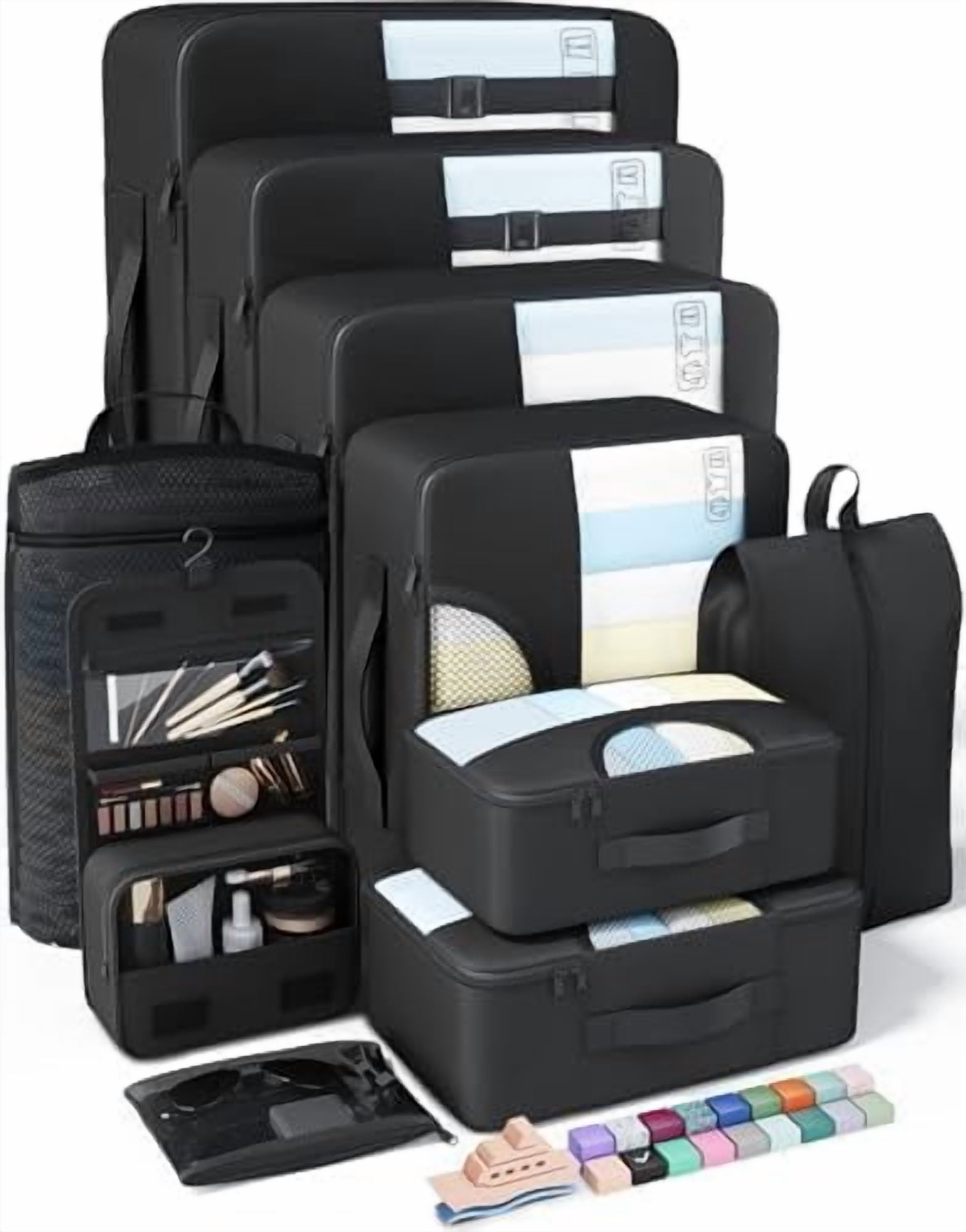 10 Set Packing Cubes for Travel Essential, Suitcase Organizer Bags in 4 ...