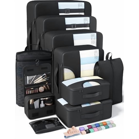 10 Set Packing Cubes for Travel Essential, Suitcase Organizer Bags in 4 ...