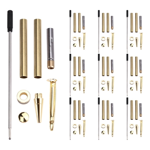 10 Set Pen Making Kit Twist Ballpoint Pen Kit with Refill Copper Pen ...
