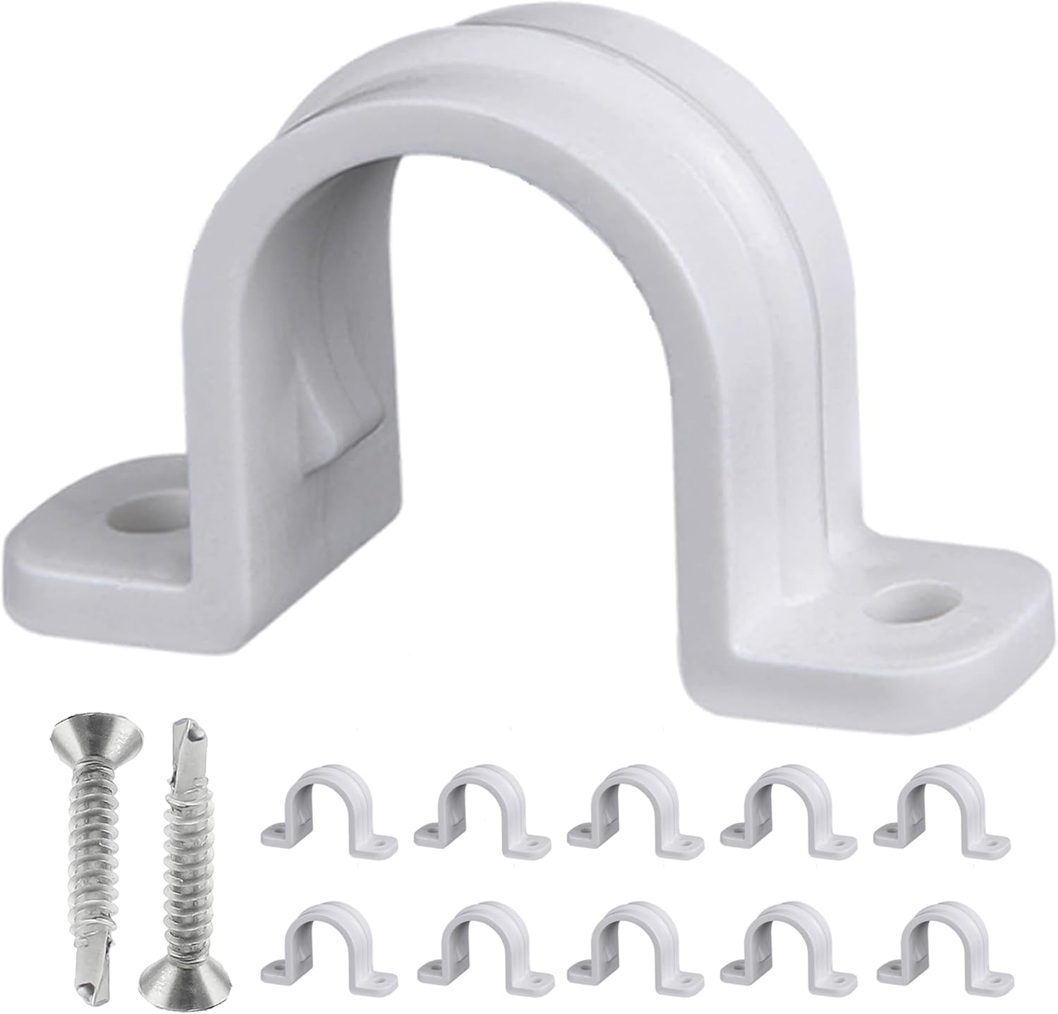 10 Set Pipe Clamps,SCH 1 in (32 MM) PVC Strap Clips,Two Hole Plastic ...