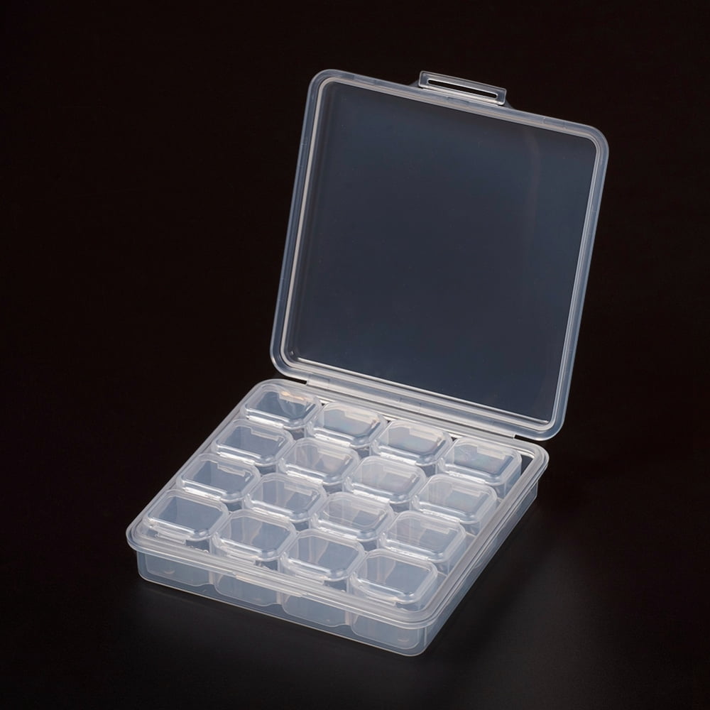 10 Set Plastic Bead Containers Flip Top Bead Storage Removable 16 ...