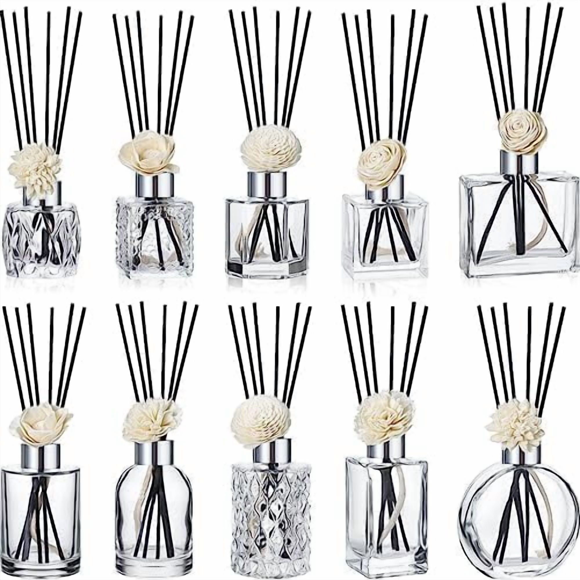 10 Set Reed Diffuser Bottle Empty Reed Diffuser Flower Sticks Jars ...