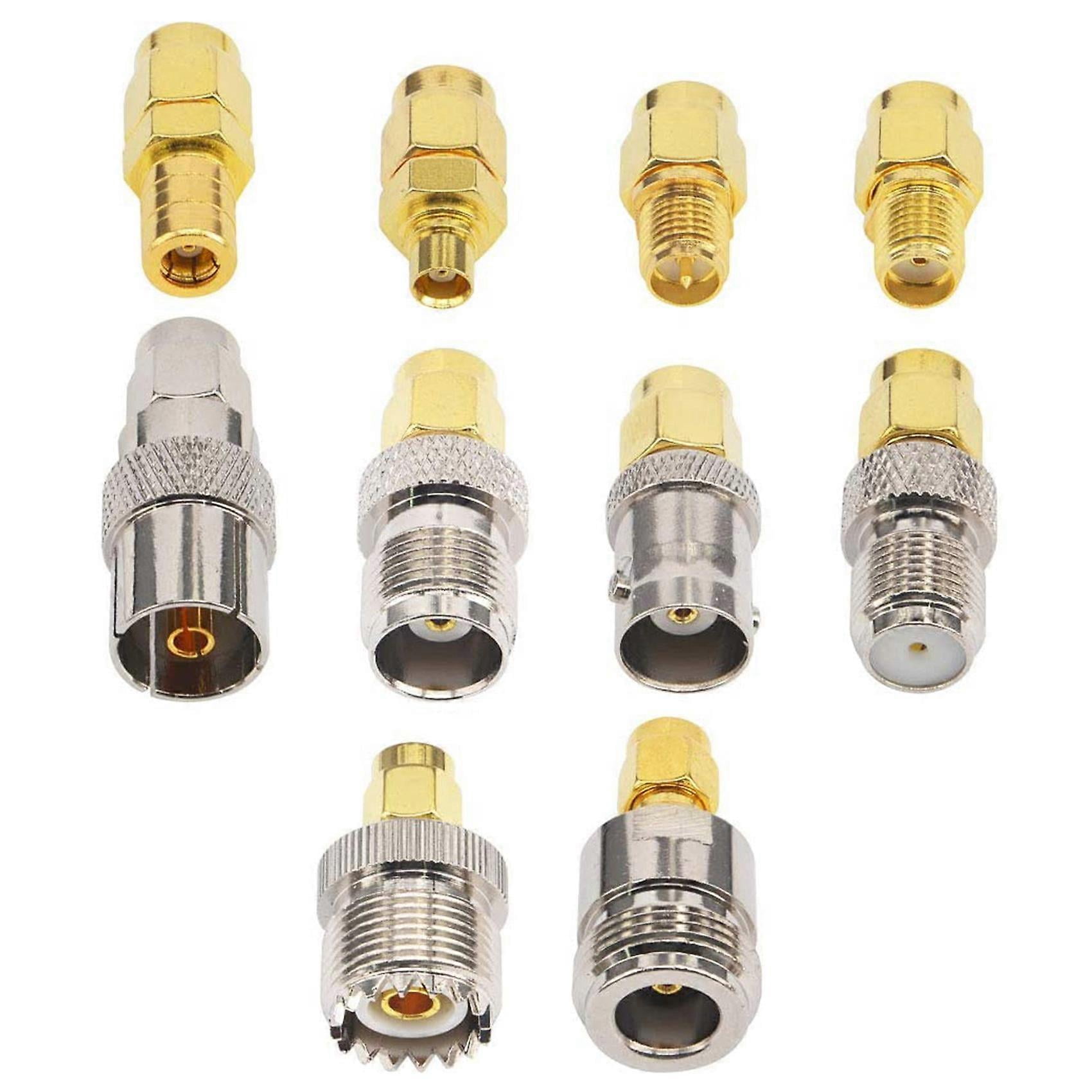 10 Set SMA Adapter Kits SMA Male To N/F/BNC/UHF/MCX/SMB/TV/TNC Female ...
