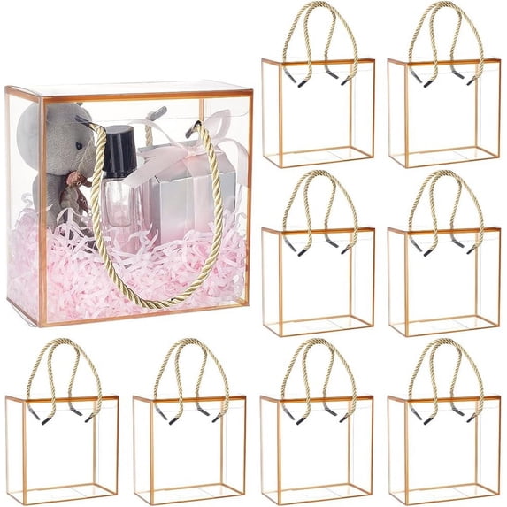 10 Set Transparent Favor Boxes 5.5x5.5x3 Inch Treat Gift Boxes with ...