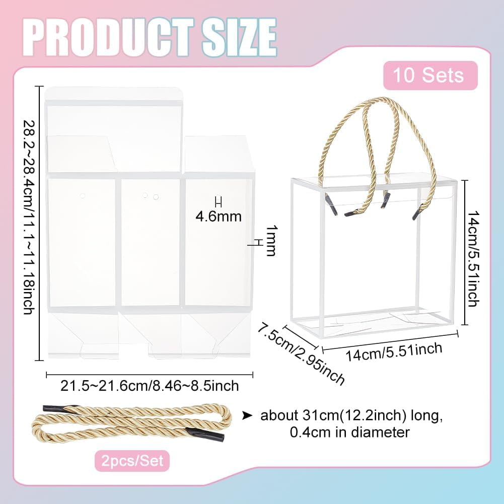 10 Set Transparent Favor Boxes 5.5x5.5x3 Inch Treat Gift Boxes with ...