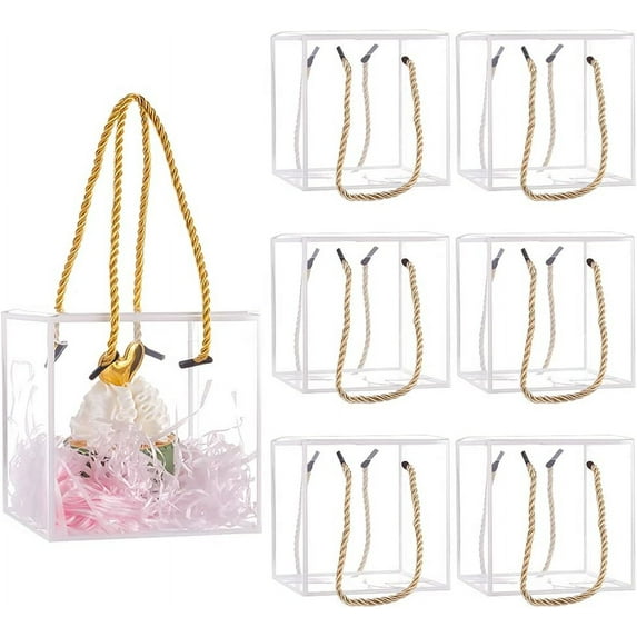 10 Set Transparent PVC Plastic Gift Box 4.7x4.7x4.7 Square Favor Boxes ...