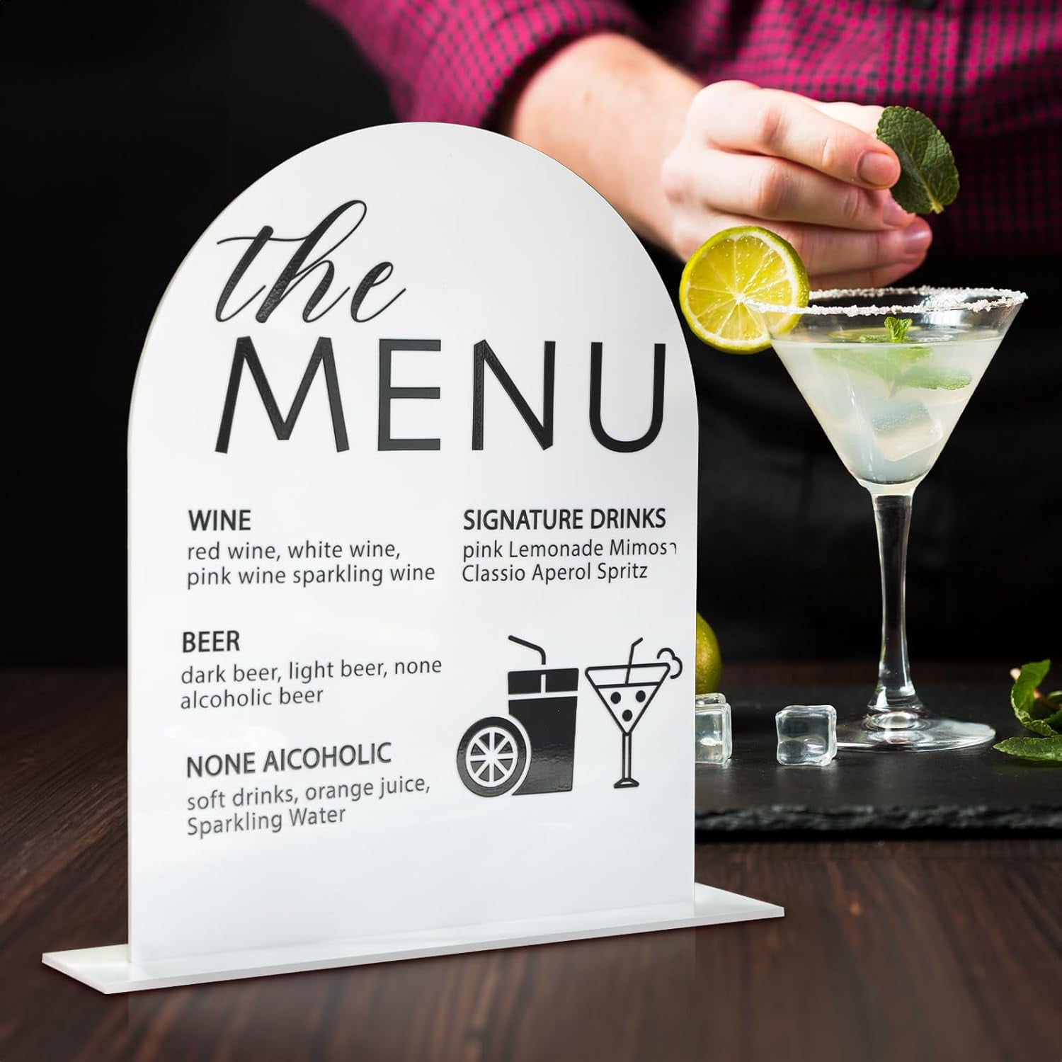 10 Set White Acrylic Arch Table Sign With Holders, 8x10 in Wedding ...