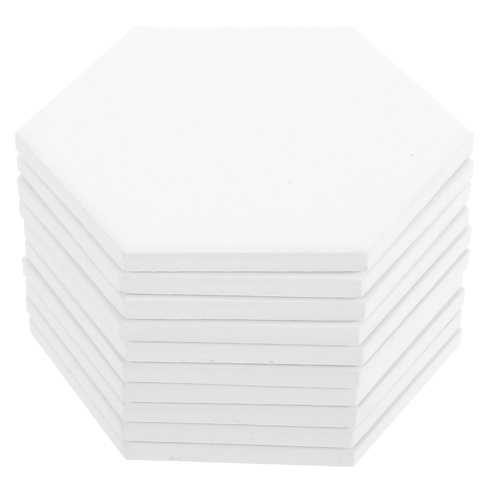 10 Set White Ceramic Non-slip Coasters Hexagonal Matte Heat - Walmart.com