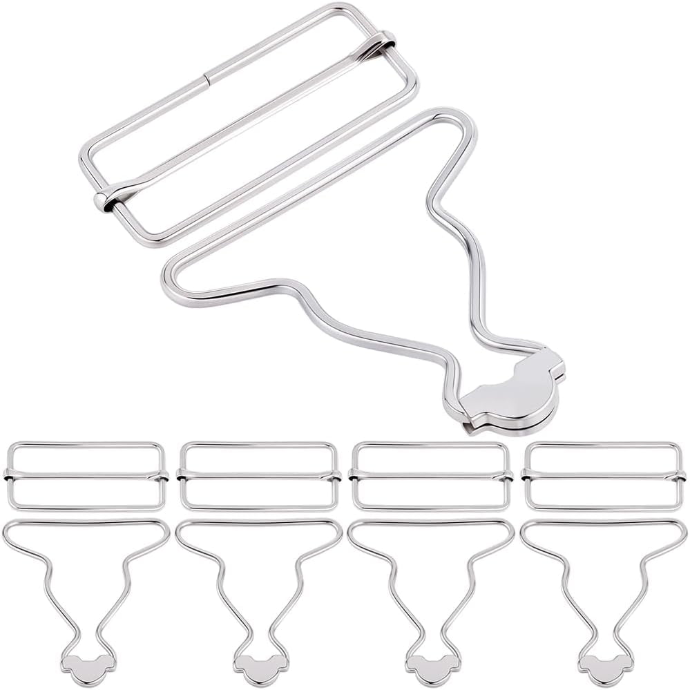 10 Sets 1.8 Inch Metal Overall Buckles Replacement Iron Silvery Gourd ...