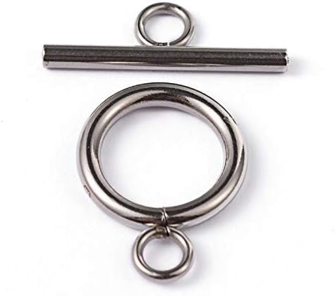 10 Sets 19x14x2mm 304 Stainless Steel Round Toggle Clasps Connectors ...