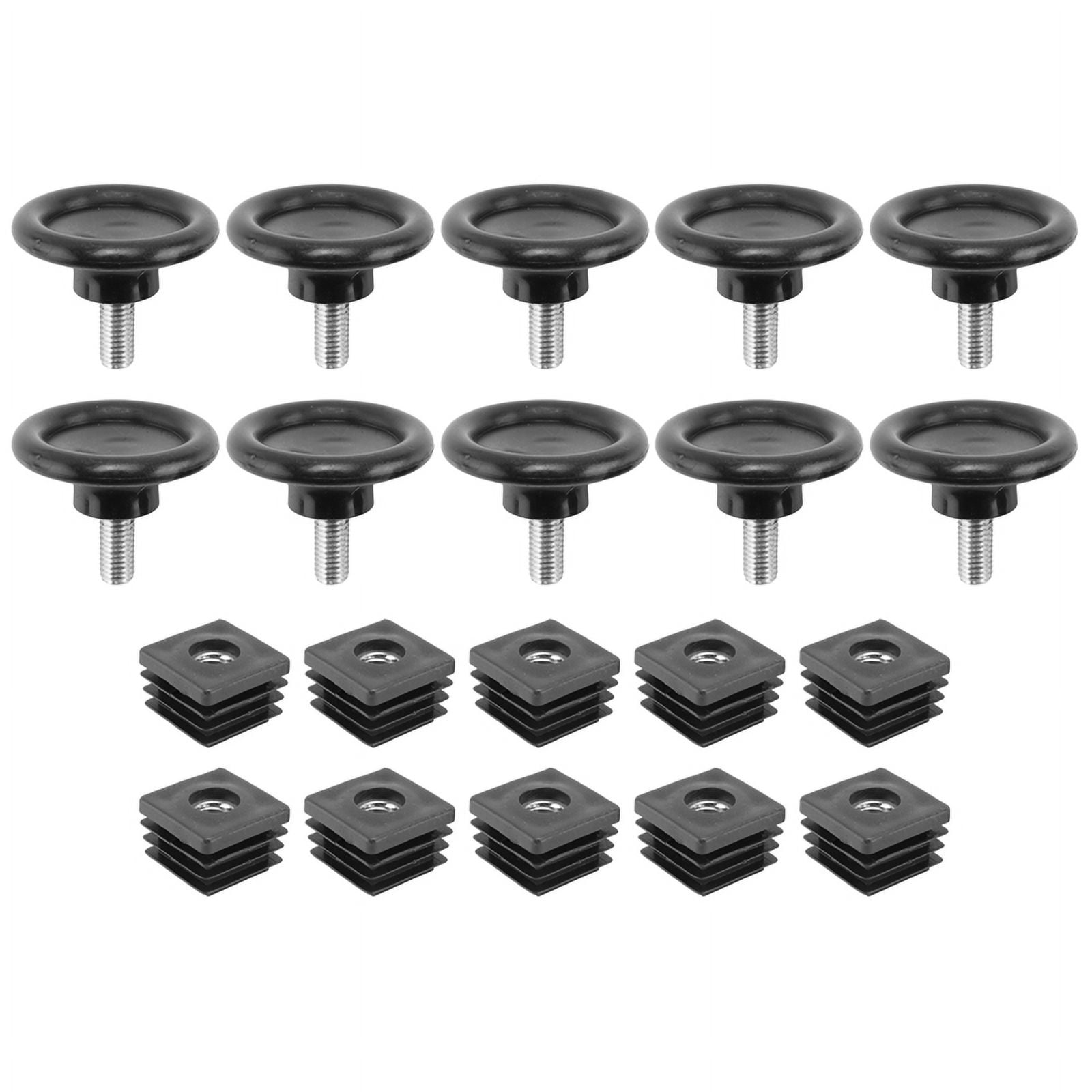 10 Sets 45mm Base Dia Adjustable Leveling Foot 25mmx25mm Square Tube ...