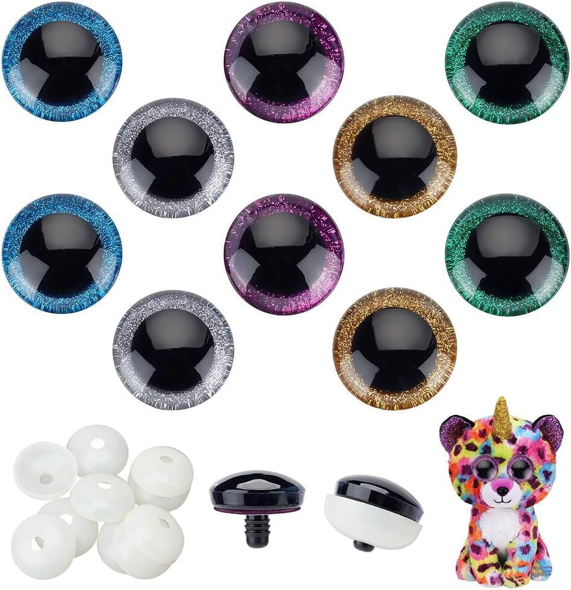 10 Sets 5 Colors Craft Eyes 40x32mm Puppet Eyes with Spacer Stuffed ...