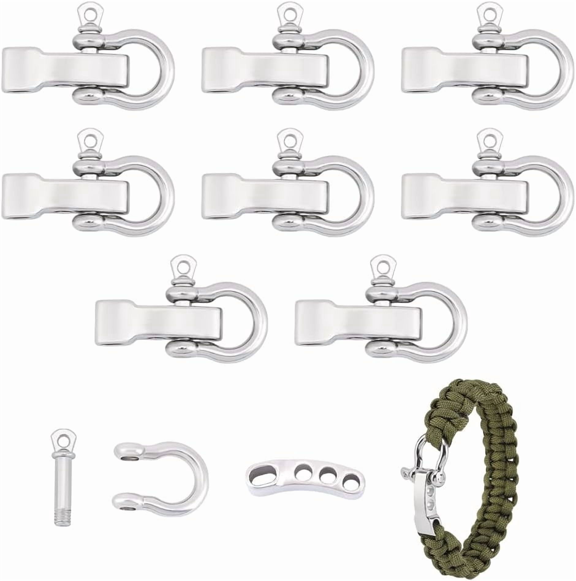 10 Sets Adjustable Platinum Screw Pin Shackle Survival Bracelet Clasps ...