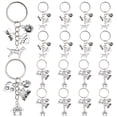 10 Sets Alloy Keychains with Iron Rings Dog Theme Silver & Platinum 66. ...
