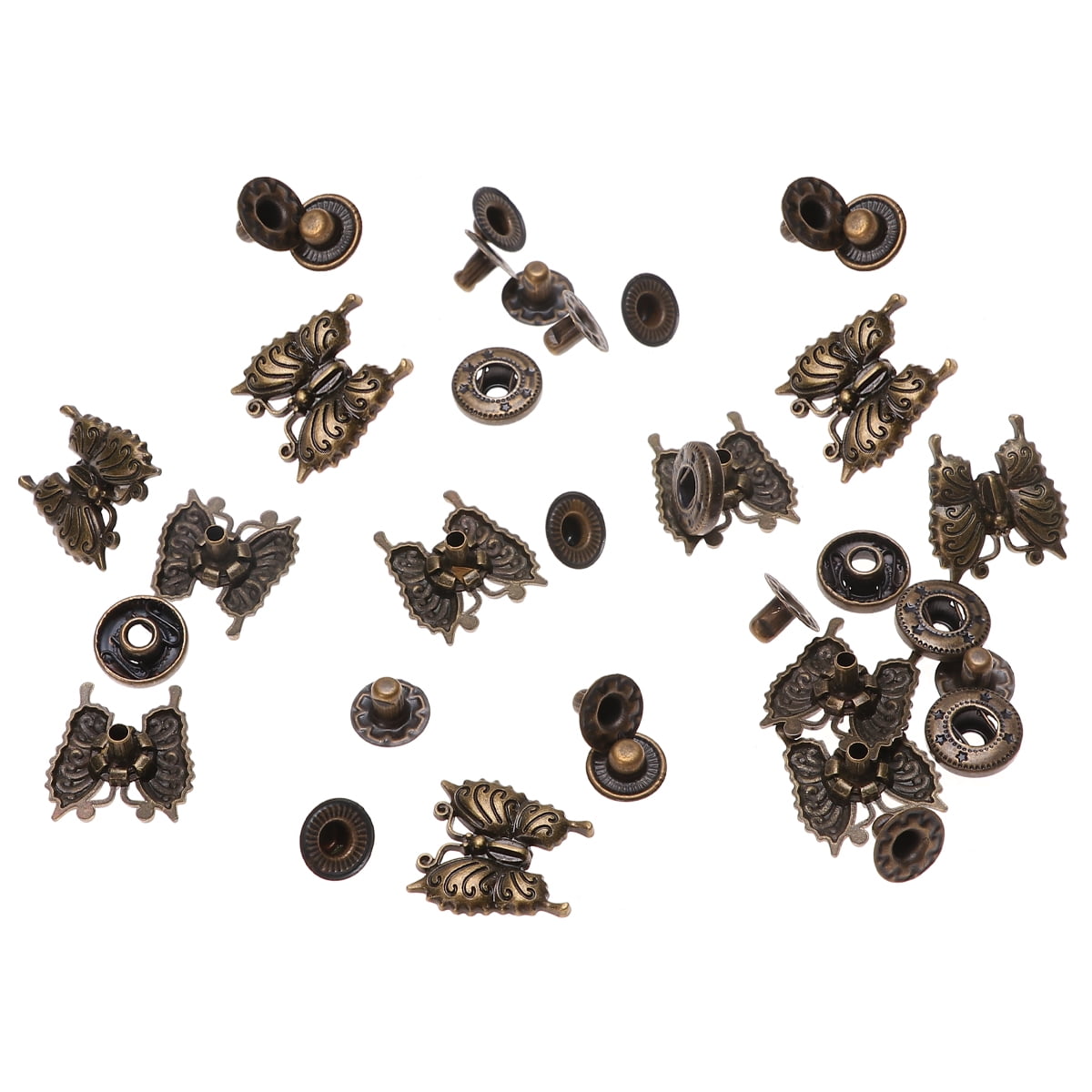 10 Sets Alloy Snap Buttons Fasteners Clasp Cartoon Craft Press Studs ...