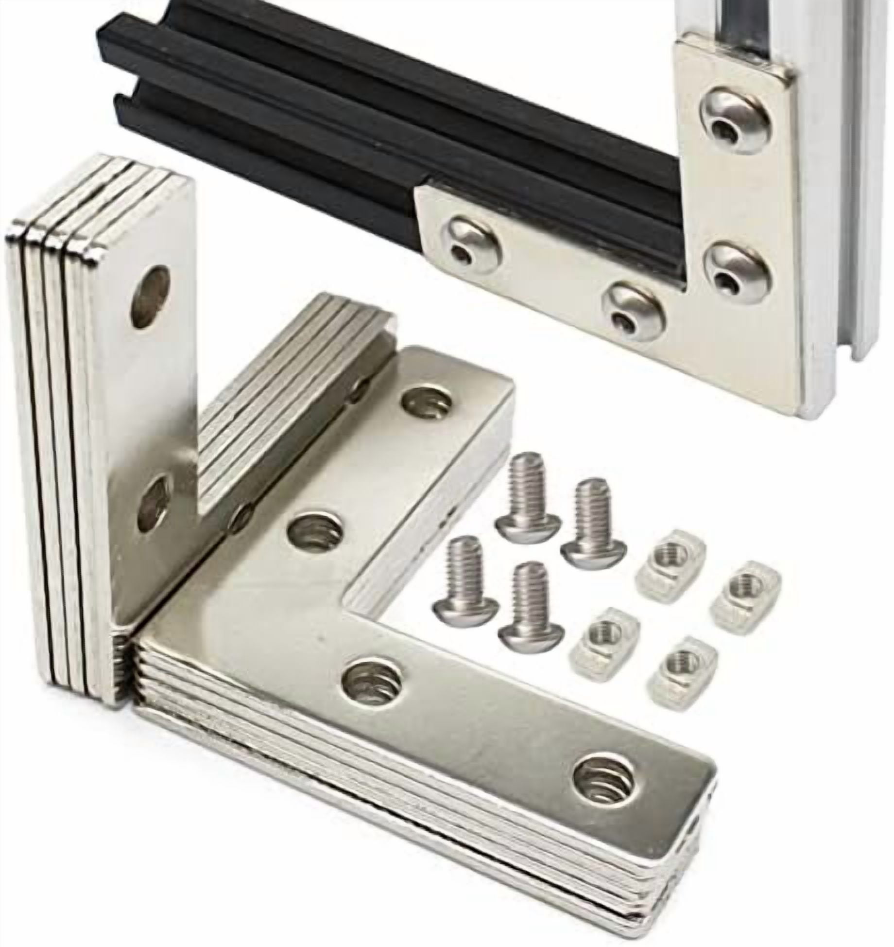 10 Sets Aluminum L Brackets - 10Pcs 2020 Profiles Joint Brackets with ...