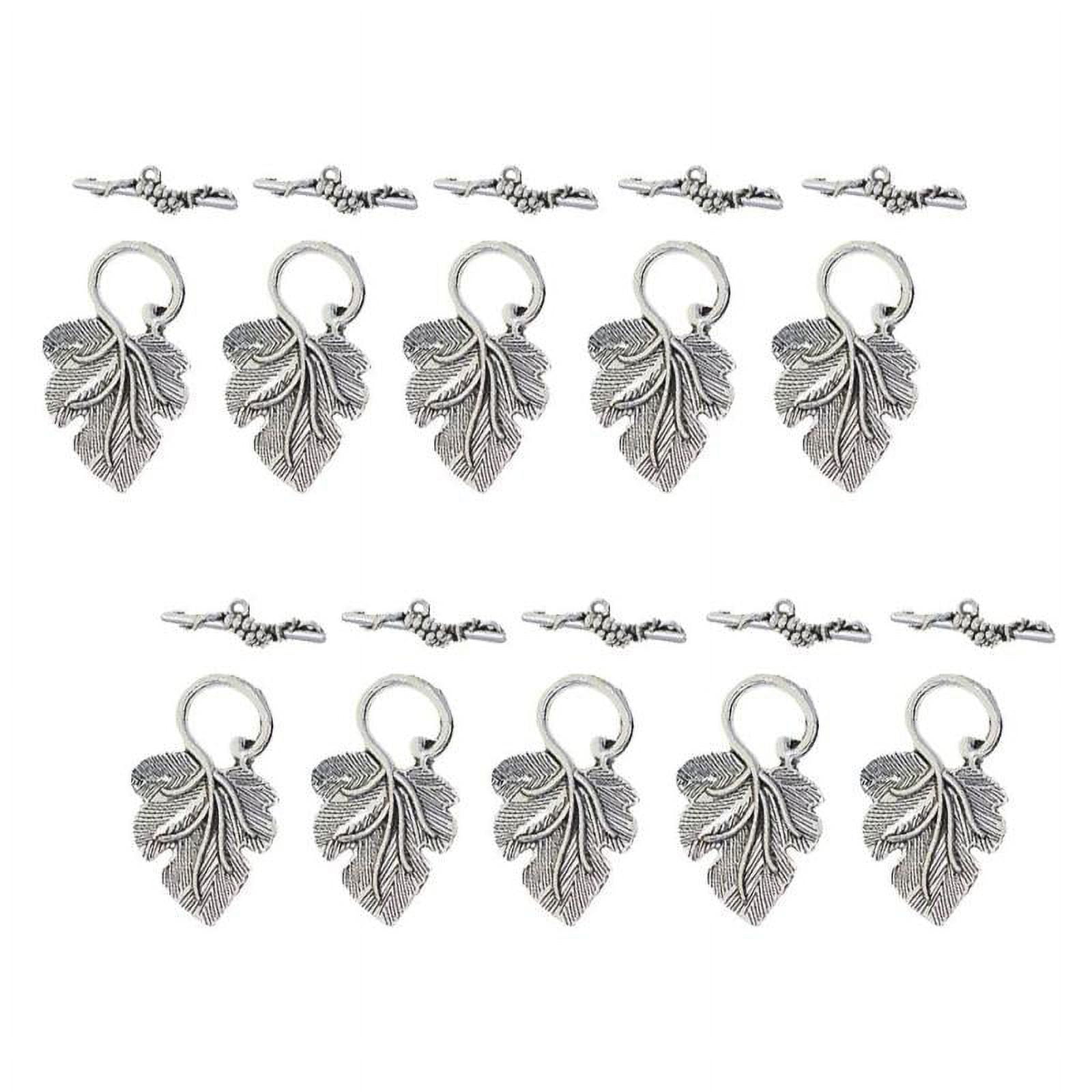 10 Sets Antique Gold/Bronze/Tibetan Leaf Shape Toggle Clasps for ...