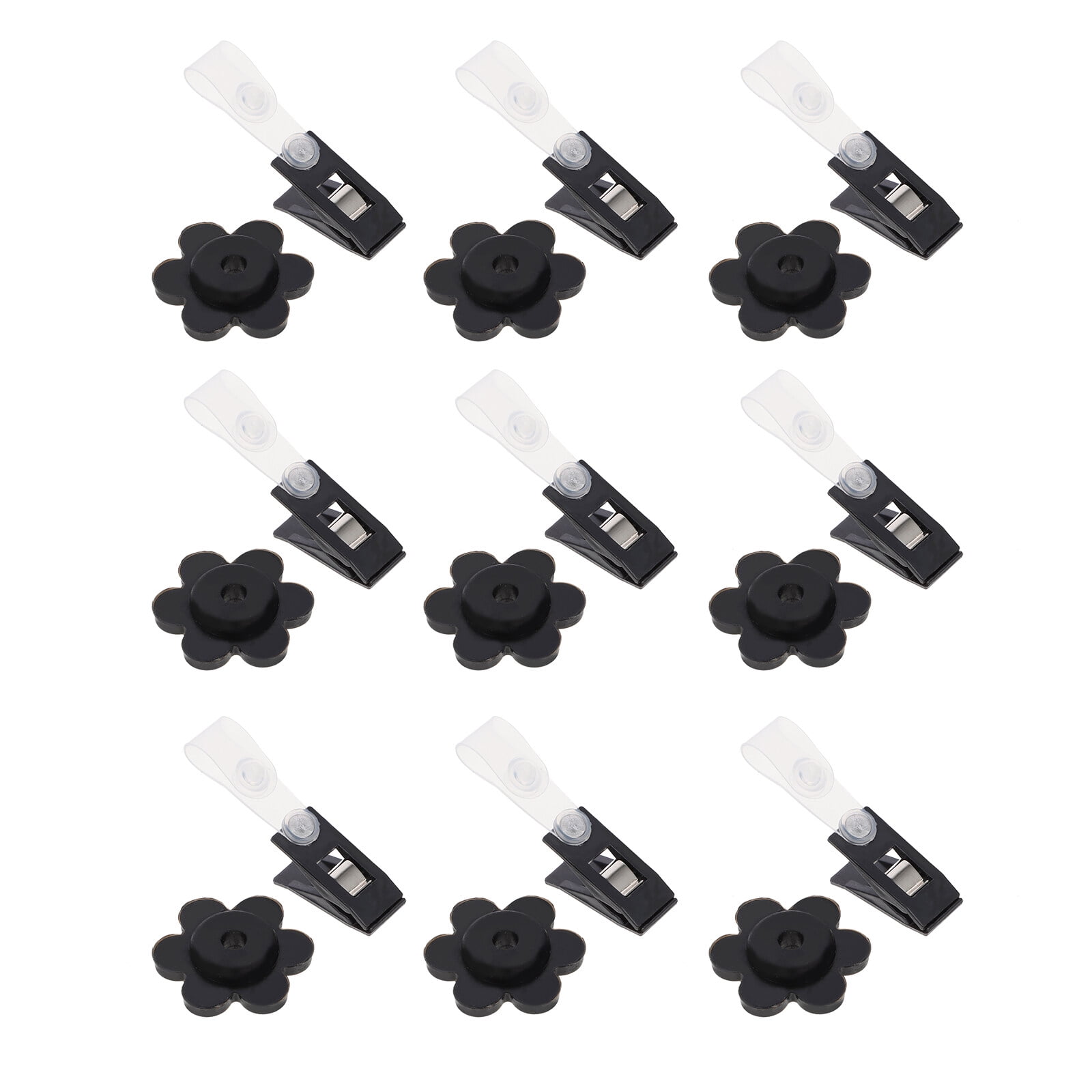 10 Sets Banners Fixing Stoppers Lawn Flags Garden Clip Clips Black ...