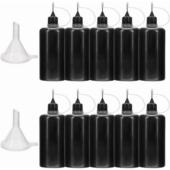 10 Sets Black Needle Tip Glue Bottle 100ml(3.38 Ounce) Plastic Fine ...