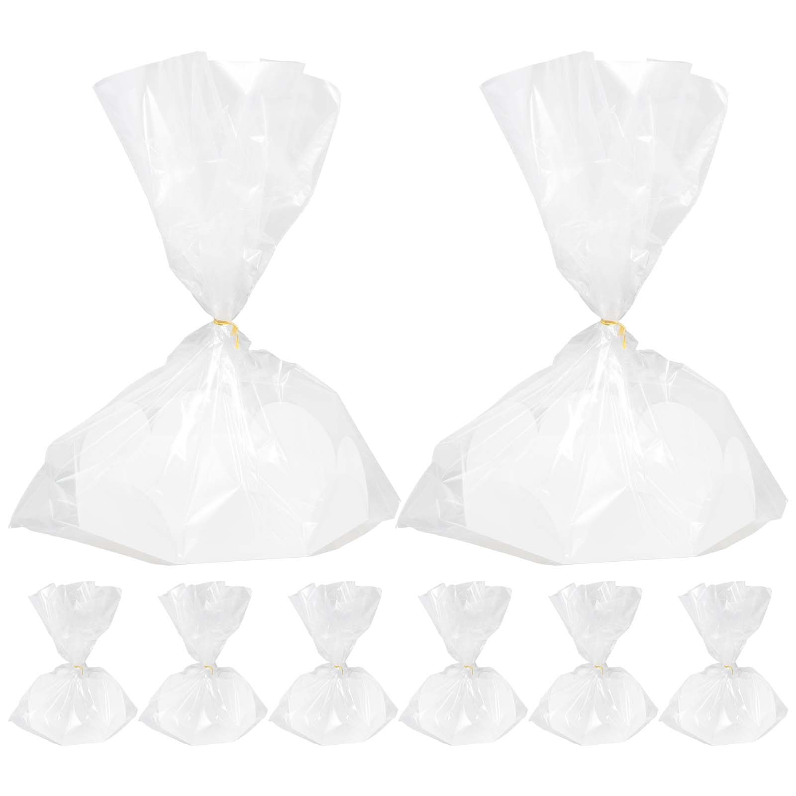 10 Sets Cake Cellophane Bag Clear Cake Bag With Tray Paper Cake Tray ...
