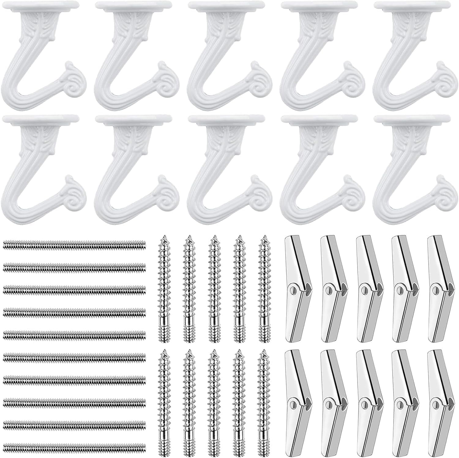 10 Sets Ceiling Hooks Heavy Duty Metal Swag Hook with Hardware and ...