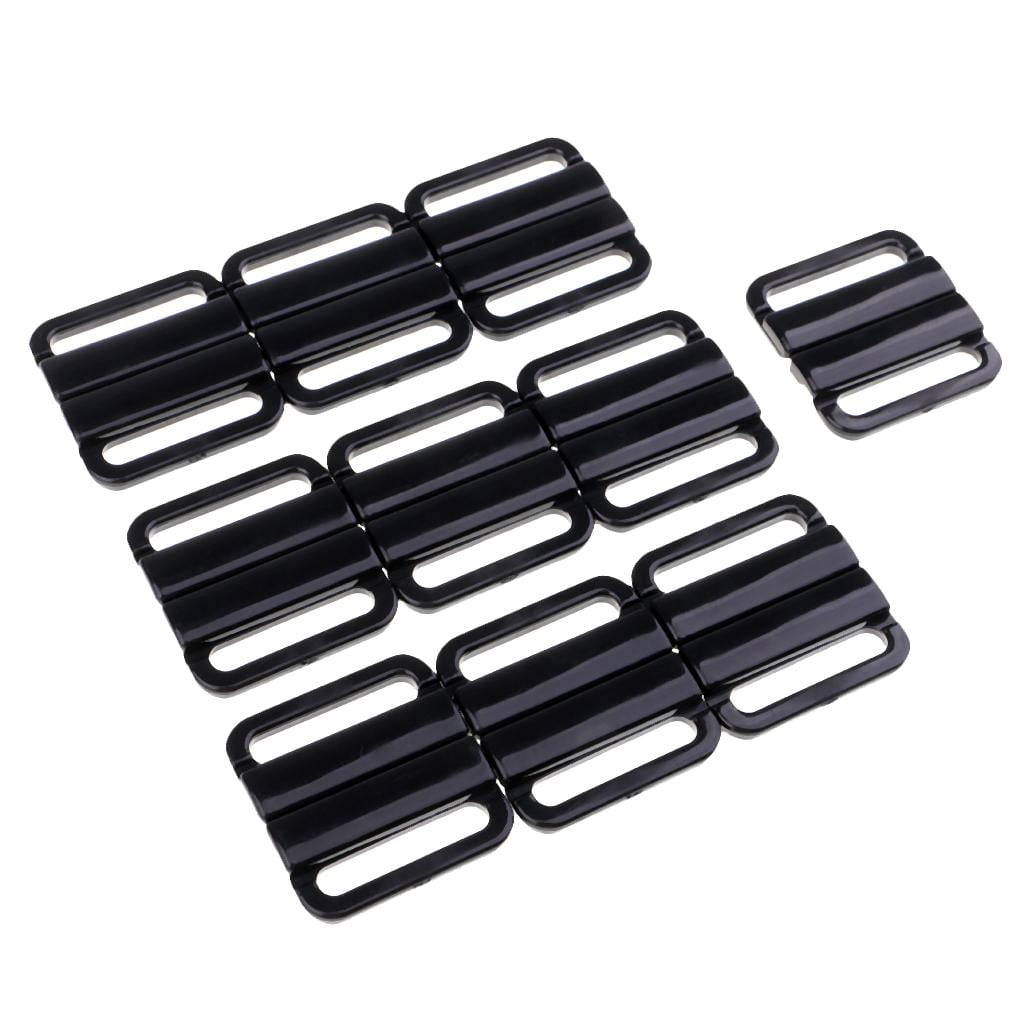 10 Sets Craft Plastic Black Rectangle Closure Hook & Clasp Fastener ...