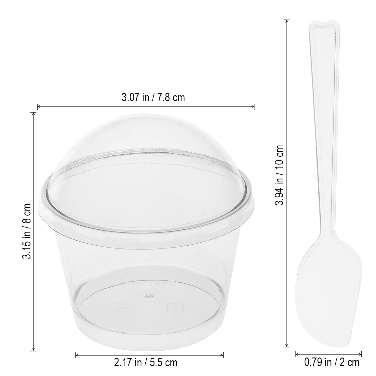 10 Sets Dessert Cups Appetizer with Lid Lids Tasting Glass Catering ...