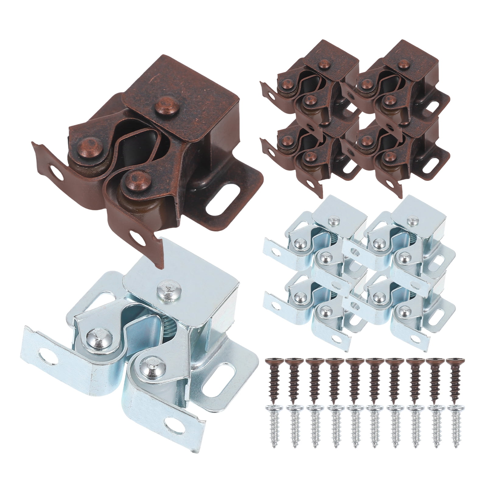 10 Sets of Double Roller Catch with Spring for Cabinet Doors Metal ...