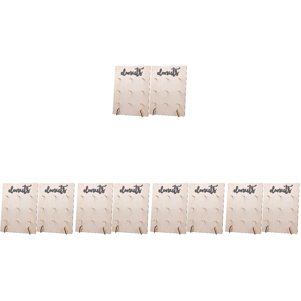 10 Sets Doughnut Display Board Wood Donut Stand Dessert Bagels Wooden ...