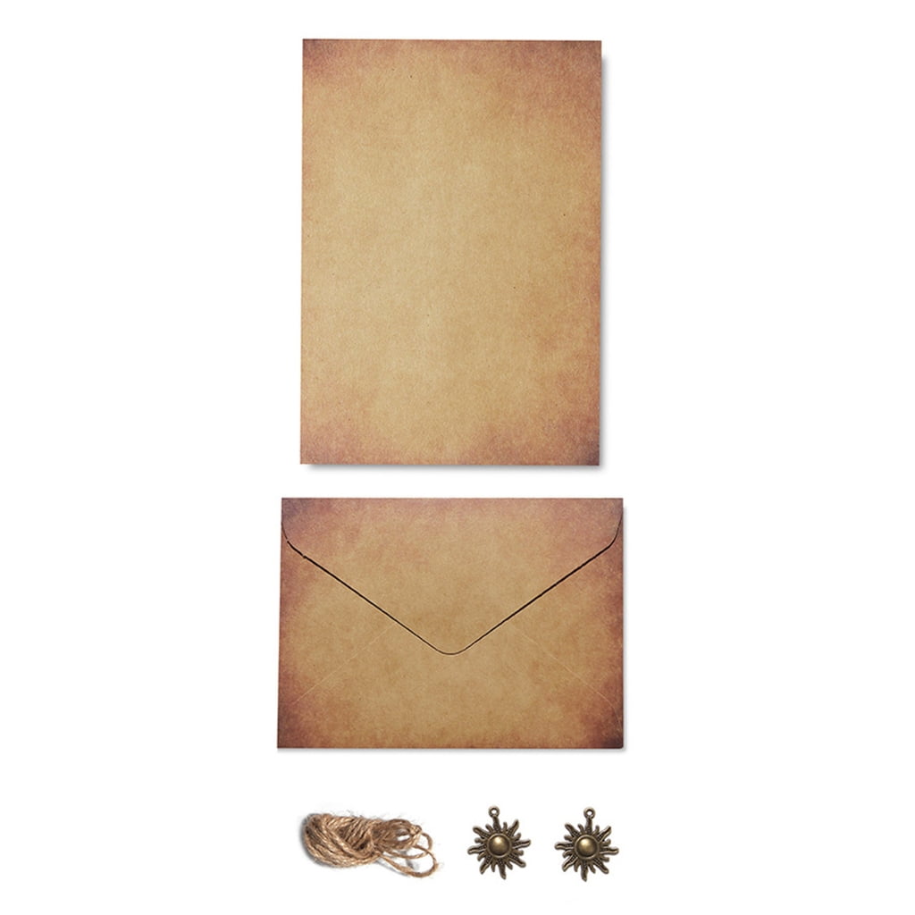 10 Sets Envelope Letter Paper Vintage Postcards Kraft Wrapping Paper ...