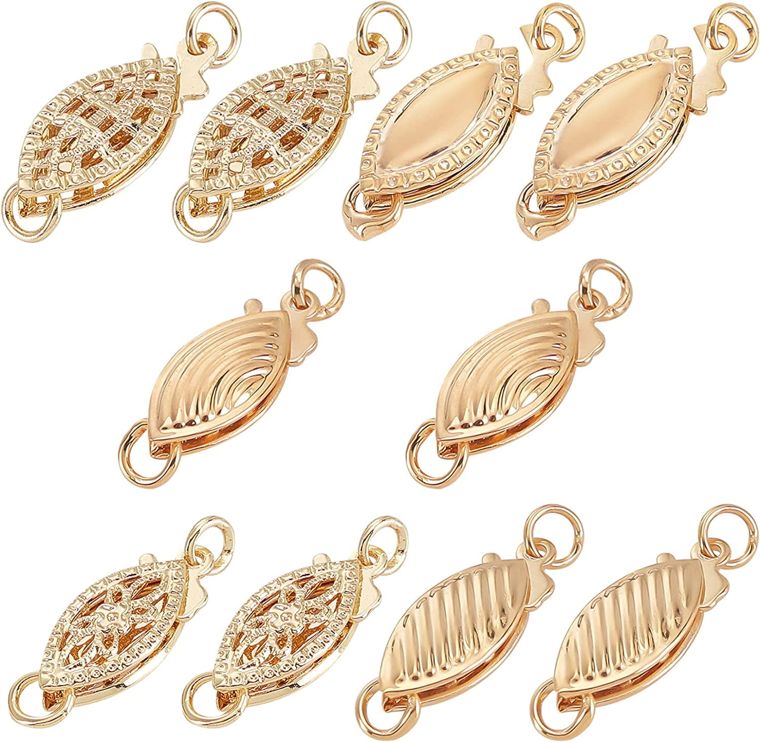 10 Sets Filigree Box Clasps Clasps Bracelet Connectors Fish Hook Clasp ...