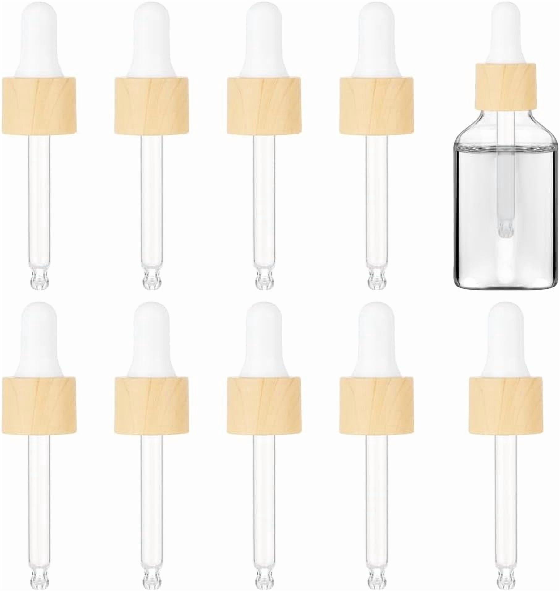 10 Sets Glass Eye Droppers 15ml/0.51oz Pressure Rotating Cover Oil ...