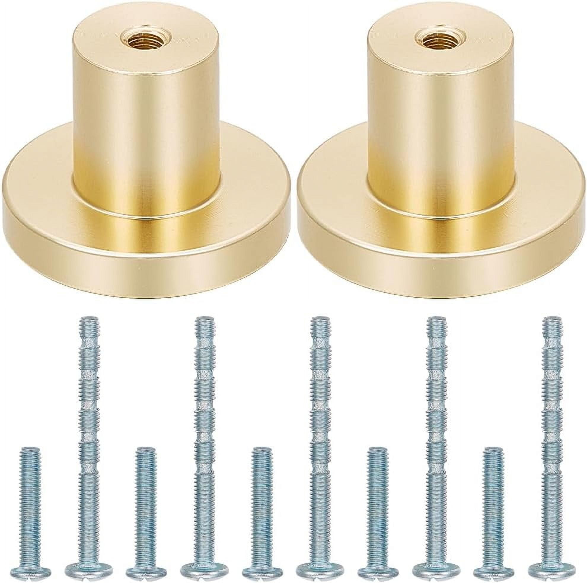 10 Sets Golden Drawer Knobs Metal Aluminum que Flat Round Mushroom ...