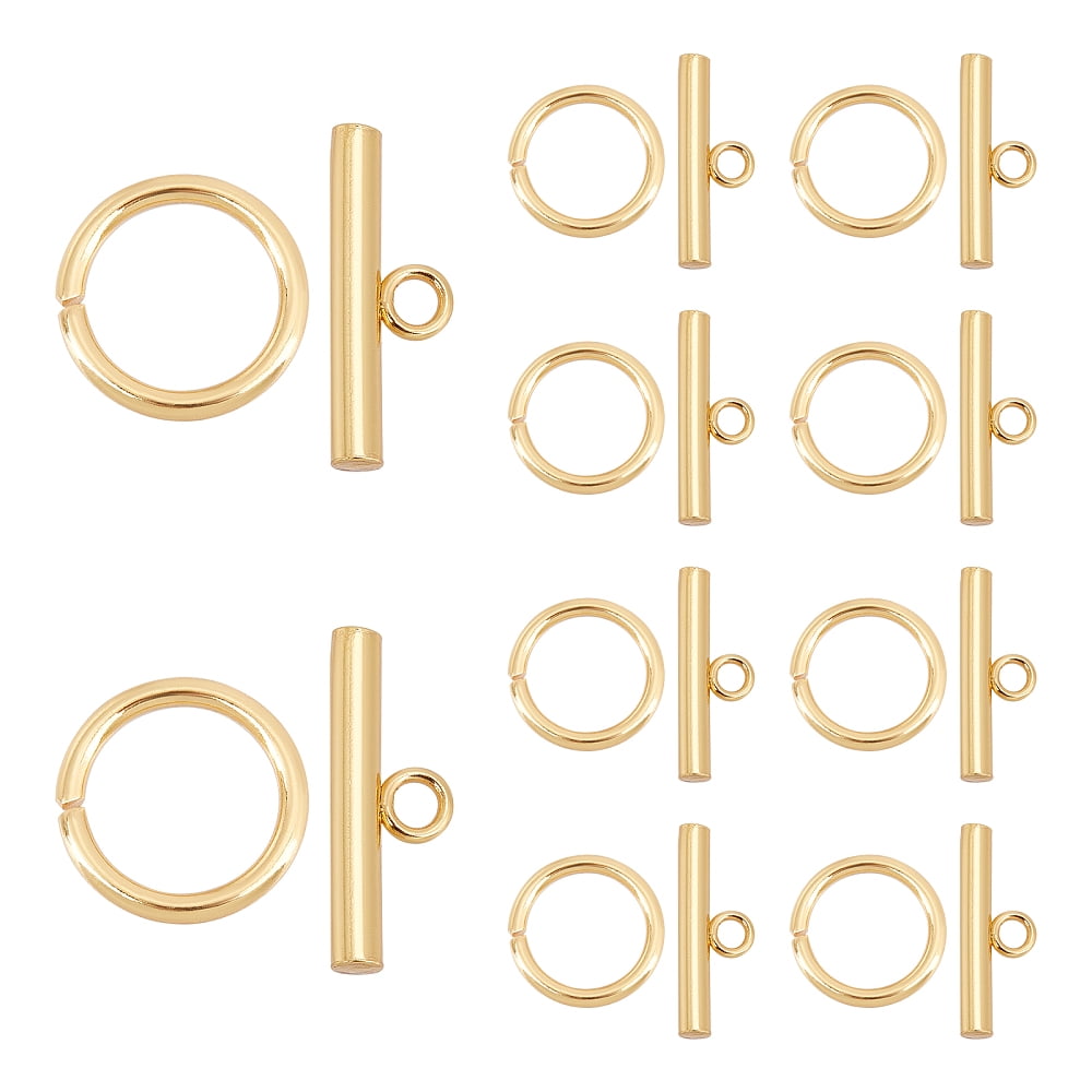 10 Sets Golden Ring Bar Toggle Clasps Stainless Steel Toggle Clasps ...