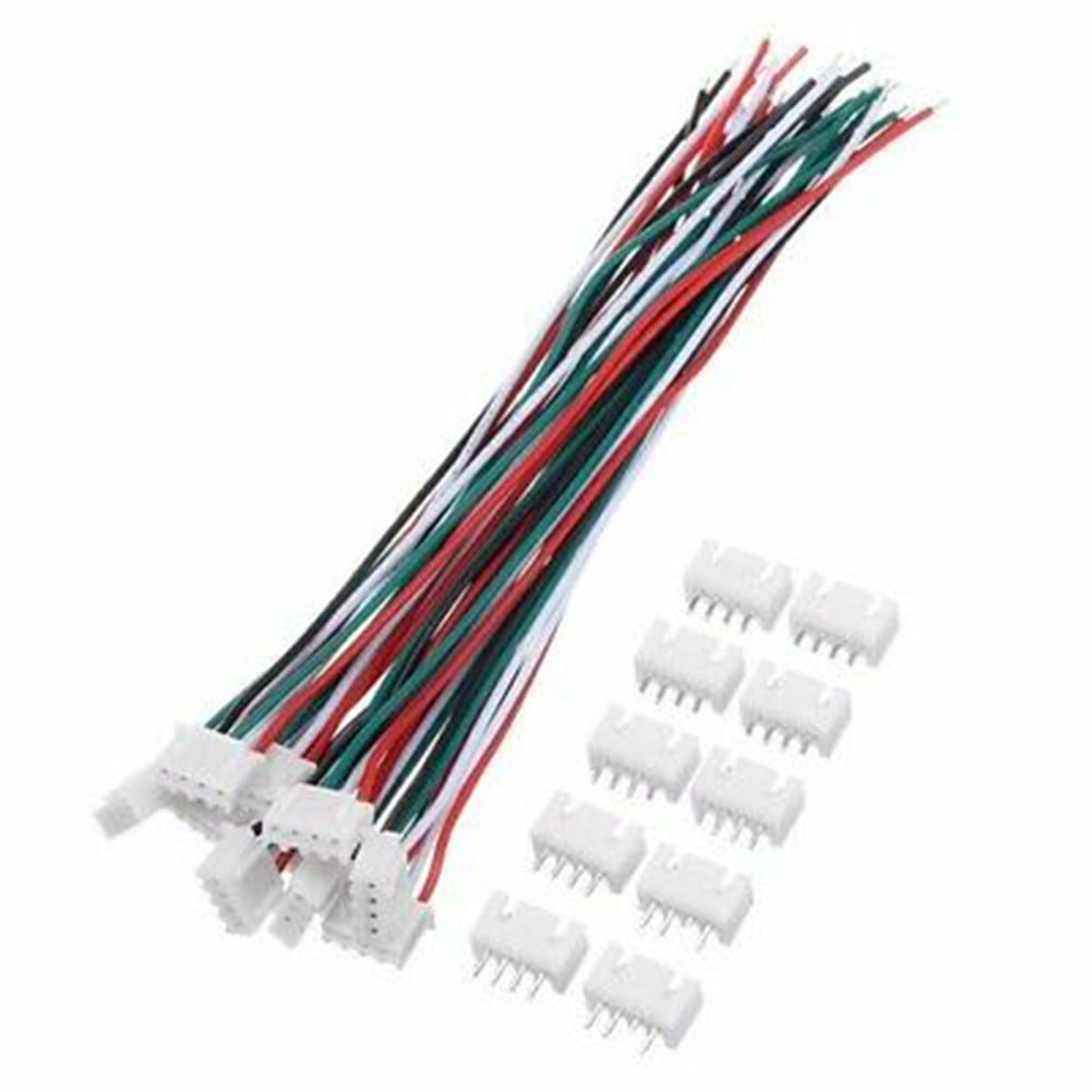 10 Sets JST XH2.54mm Wire Cable Connector 4 Pin Male Female Plug Socket ...