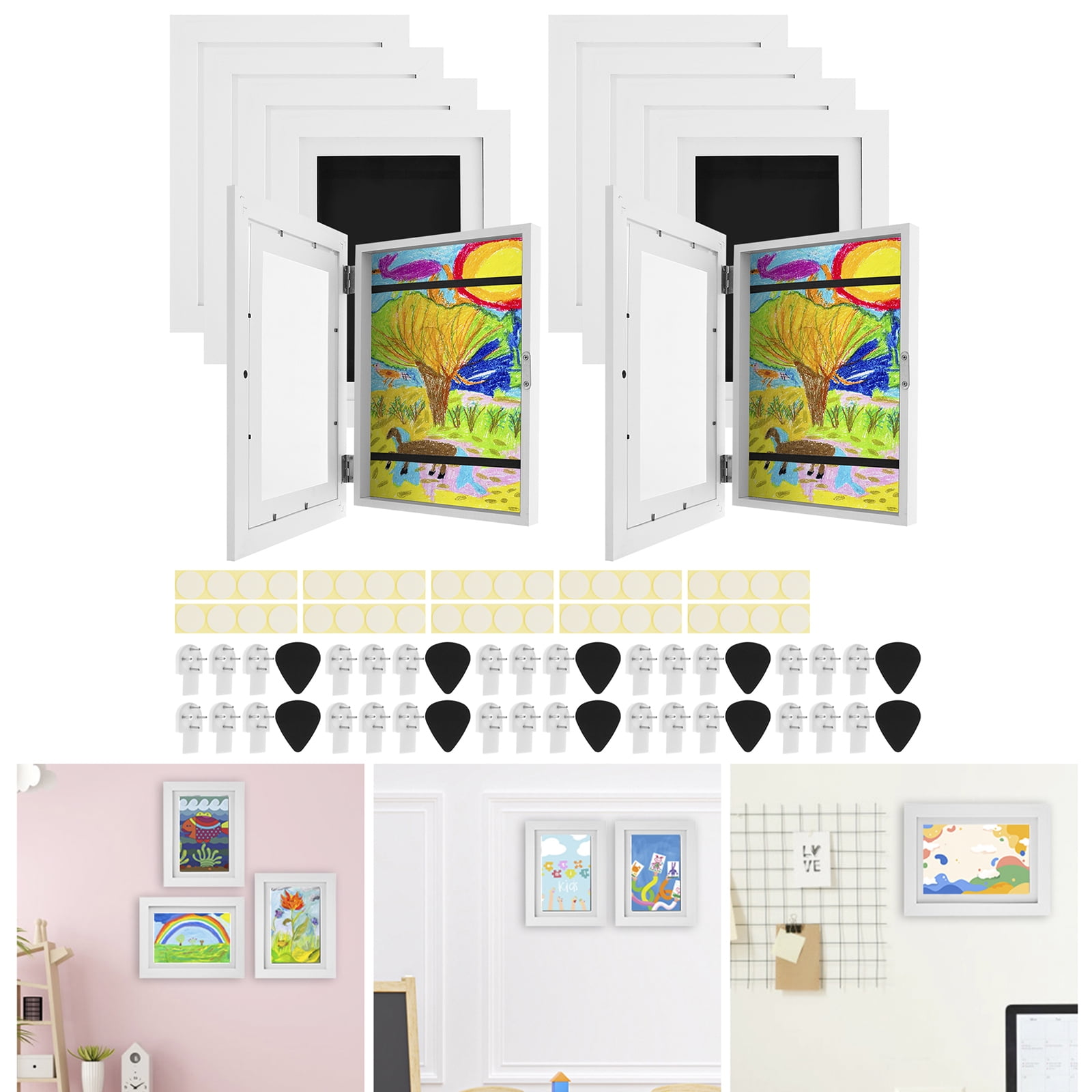 10 Sets Kids Art Frame Front Opening Kids Artwork Display Frame ...