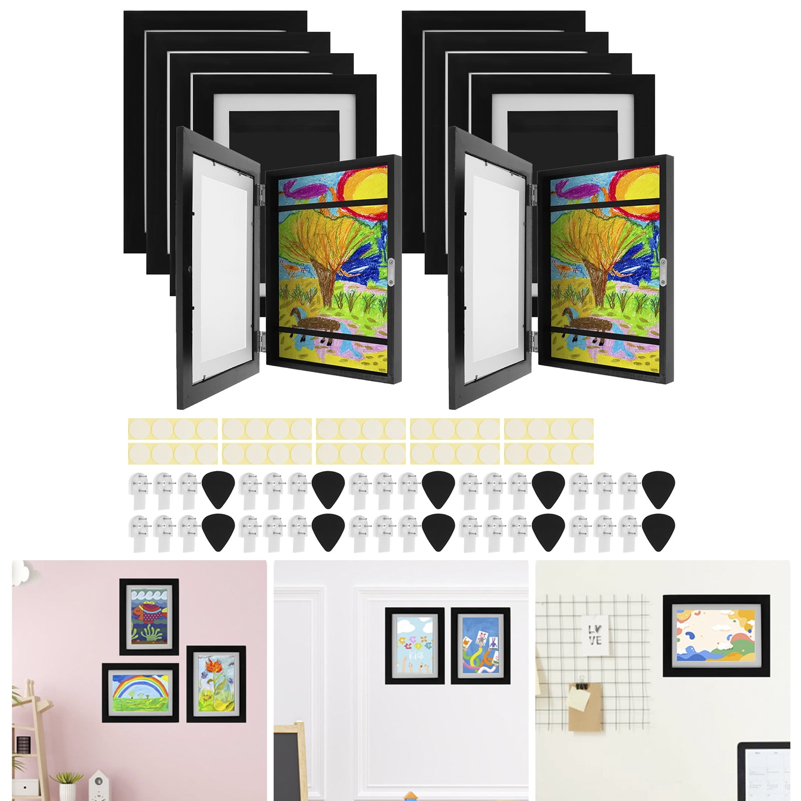 10 Sets Kids Art Frame Front Opening Kids Artwork Display Frame ...